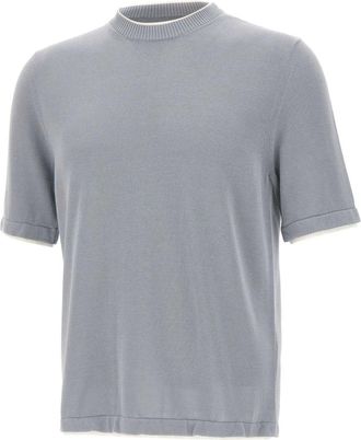 Eleventy Homme, Pulls, Bleu, Taille: M T-shirt &agrave; Manches Courtes et Col Rond