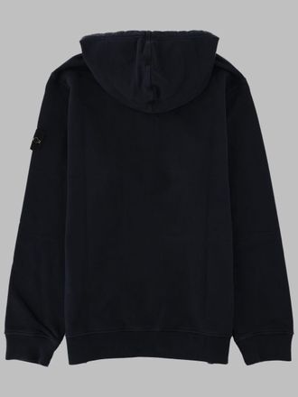 Stone Island Zip-Up Logo Patch Sweatshirt - Blue