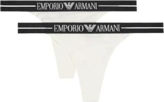 Emporio Armani Femme, Sous-v&ecirc;tements, Blanc, Taille: 44 FR Lot de deux slips