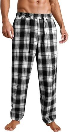 Generic Pantalon de jogging pour homme - Pantalon d&eacute;contract&eacute; &agrave; carreaux - Coupe confortable - Tissu doux et respirant - Taille &eacute;lastique - Pantalon de loisir