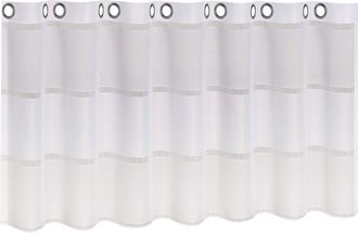 Happy Home Scheibengardine mit Ösen Sophia natur B/H: 140 x 53 cm modernes Ösenbistro