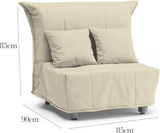 Talamo Italia Sessel Alma, Einzelsofa, Wohnzimmersessel mit Trolley-Öffnung aus gepolstertem Stoff, Kissen inklusive, 100 % Made in Italy, 85 x 90 x 85 cm, Beige