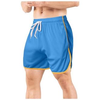 Generic Short court pour homme - En maille - Droit - Trois points - Pour fitness, plage, sport, bleu clair, XXL