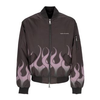 Vision Of Super Vision OF Super, Homme, Vestes, Brun, Taille: L Bomber Flames Noir/Violet