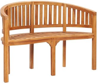 vidaXL Banc de jardin en forme de banane 120 cm Teck solide vidaXL