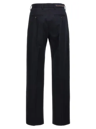 Alexander McQueen Mens Blue Cotton Casual Pants