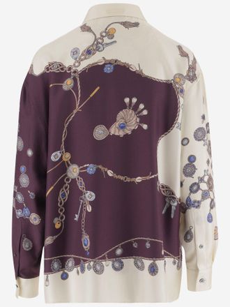 Versace Womens Silk Shirt With Print Multicolour