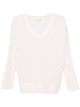 Fedeli pull Locri en maille ajourée - Blanc