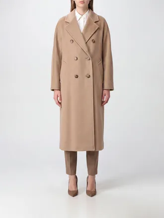 Max Mara Manteau long crois&eacute; Madame en laine avec ceinture