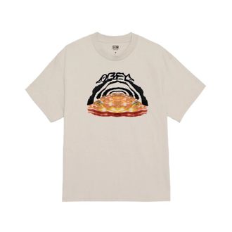 Obey Leap Tee Baumwoll T-Shirt Grau - - Tops - Herren - Grau - S