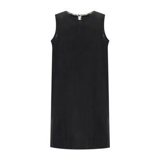 Barbour Lucy Mini Kleid aus Schwarzem Baumwoll-Leinen - - Dresses - Damen - Schwarzk - XS