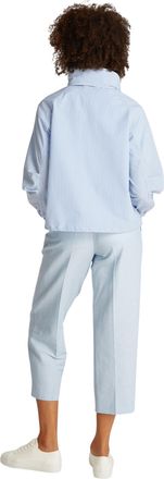 Tommy Hilfiger Damen Windbreaker Jacke Seer Sucker mit Stehkragen, Mehrfarbig (Classic Ithaca/Breezy Blue), S