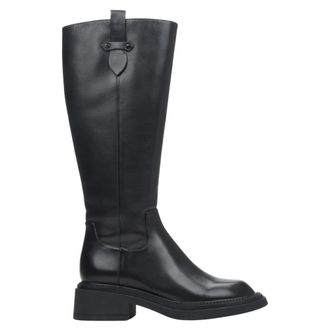 Estro & Luminara Schwarze Lederstiefel mit weiter Schaftweite - - Shoes - Damen - Schwarzk - 39 EU