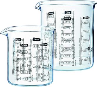 Pyrex Messk&auml;nnchen aus Glas, 2er-Set