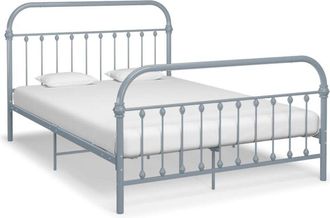 vidaXL Bettgestell Grau Metall 120x200 cm Vidaxl
