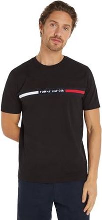 Tommy Hilfiger T-Shirt Manches Courtes Homme Col Ras-du-Cou, Noir (Black), XS