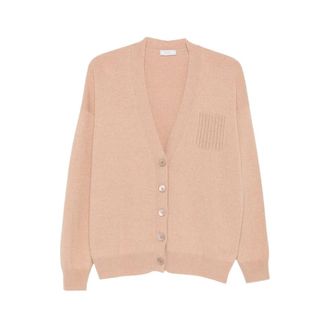 PESERICO Strickjacke mit Perlen-Taschen und V-Ausschnitt - - Knitwear - Damen - Beige - XL