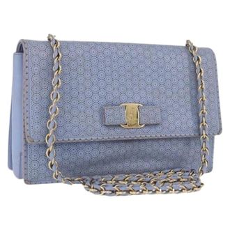 Ferragamo Pre-owned Leder Umh&auml;ngetasche - - Pre-owned - Damen - Blau - ONE SIZE