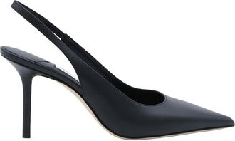 Jimmy Choo London Hohe Schuhe - Pointed Toe Slingback Heels With Slim Stiletto - Gr. 37,5 (EU) - in Schwarz - f&uuml;r Damen