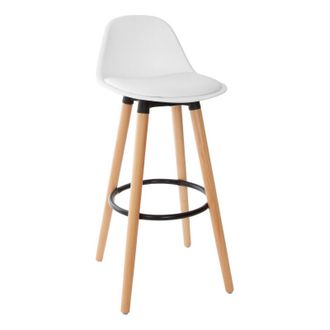 Atmosphera Atmosphera - Lot de 2 tabourets bar d&eacute;co style scandinave Maxon Couleur: Blanc