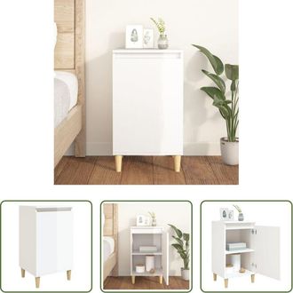 vidaXL vidaXL Holzbeine Nachttisch - Nachttisch Hochglanz-Wei&szlig; 40x35x70 cm Holzwerkstoff