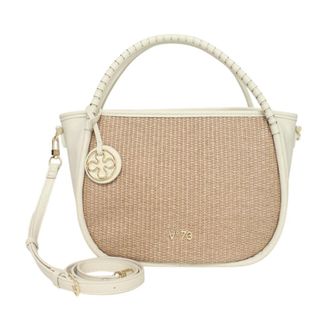V&deg; 73 Damenhandtasche aus Kunstleder mit abnehmbarem Schultergurt - - Bags - Damen - Beige - ONE SIZE