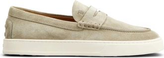 Tod's Homme, Chaussures, Beige, Taille: 41 EU Mocassins Beige en Daim avec Penny Bar