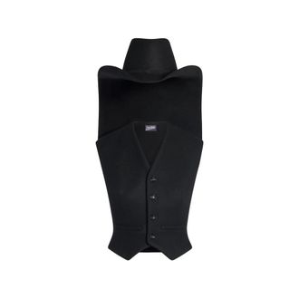 Jean Paul Gaultier Gilet mit Hut-Detail und ma&szlig;geschneidertem Schnitt - - Jackets - Damen - Schwarzk - XS