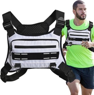 Generic Brust Tasche Telefonhalter - Atmungsaktive Mesh vordere Pack Weste f&uuml;r Training Fitness-Studio | Reflektierende Diebstahl-Tasche Prepaid-Karte Schl&uuml;ss