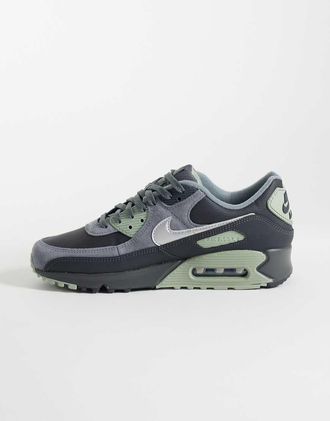 Nike Air Max 90 basket hiver gris et argent m&eacute;tallis&eacute;