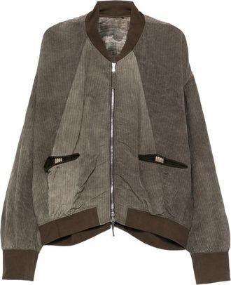 Ziggy Chen Striped Zipped Bomber Jacket