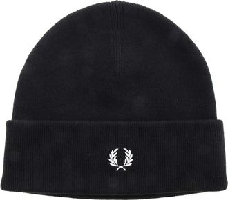 Fred Perry Homme, Accessoires, Noir, Taille: ONE Size Berretto ricamo