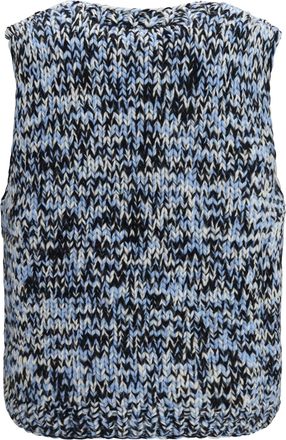 Ganni Wool Cherry Intarsia Tank Top - Blue