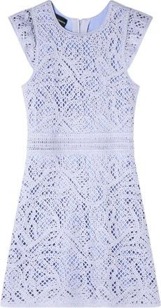 Emporio Armani Femme, Robes, Violet, Taille: 46 FR Robe Courte &Eacute;vas&eacute;e en Macram&eacute;