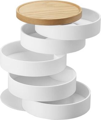 Yamazaki Tableware Yamazaki 5312 Tosca 5-Tiered Accessory Box, White, Wood/Steel/ABS Resin, Minimalist Design, 10 x 10 x 12.5 cm (LxWxH)
