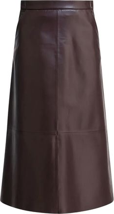 Furling jupe en cuir à empiècements - Marron