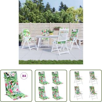 vidaXL vidaXL Coussin de jardin - Coussins de chaise &agrave; dossier haut lot de 4 multicolore