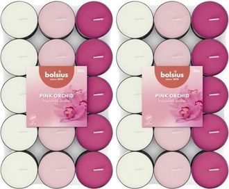 Bolsius Bolsius - 30 Duft theelichter - Rosa Orchidee - Brenndauer von 3,5 Stunden - Durchmesser 38 mm - Nat&uuml;rliche Extrakte - Enth&auml;lt Veganes Wachs - Ohne Pa