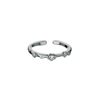 John Richmond Femme, Accessoires, Gris, Taille: ONE Size Bague motif floral avec accents scintillants