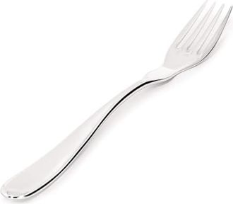 Alessi Nuovo Milano, Fischvorlegegabel glänzend und poliert aus Edelstahl, 13.2 x 2.5 x 13.3 cm