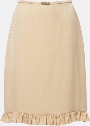 Gucci Midirock Interlocking G aus Seiden-Jacquard