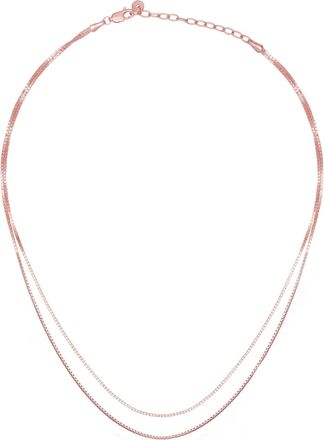 Cai Collier 925/- Sterling Silber Venezianer Kette ros&eacute; vergoldet zweireihig
