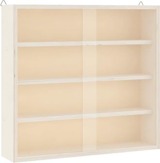 Generic Braune Wandvitrine mit T&uuml;ren - Robustes Sperrholz, 4 Regale, Transparente PET-T&uuml;ren, 60 X 8,5 X 37 cm, f&uuml;r Wohn-/Schlafzimmer (40 x 8,5 x 37 cm)