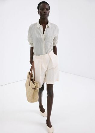 Mango Sac cabas fibre naturelle marron moyen - Femme - Taille unique - MANGO