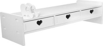 Cabilock Monitorst&auml;nder mit Wei&szlig; Schreibtisch erh&ouml;hung f&uuml;r PC Bildschirm Ergonomischer Computer Bildschirm Riser mit Stauraum Platzsparender Desktop Organizer 