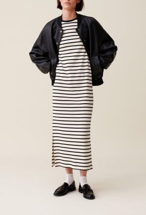 Claudie Pierlot Robe Jean Toto ray&eacute;e midi