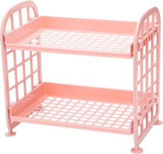 Cabilock Regal Aus Kunststoff F&uuml;r K&uuml;che Schreibtisch Wohnzimmer Badezimmer Arbeitsplatte Toilette Aufbewahrungsregal Organizer Rosa