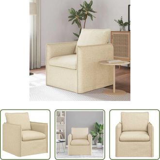 vidaXL Wohnzimmersofa - Sofa Creme 195 x 82 x 85 cm Stoff