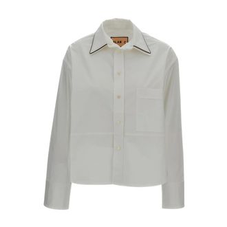 Plan C Plan C, Femme, Blouses et Chemises, Blanc, Taille: 36 FR Chemise en coton &agrave; double col