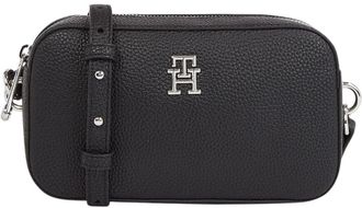 Tommy Hilfiger Damen Crossbody Bag Tasche Emblem Camera Bag Klein, Schwarz (Black), Einheitsgr&ouml;&szlig;e